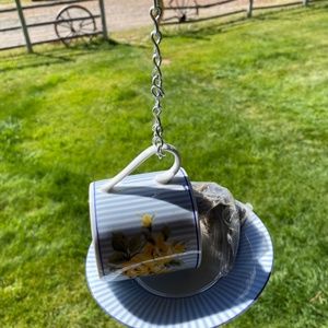 Laura Ashley | Other | Tea Cup Bird Feeder And Beautiful Pottery Basket ...